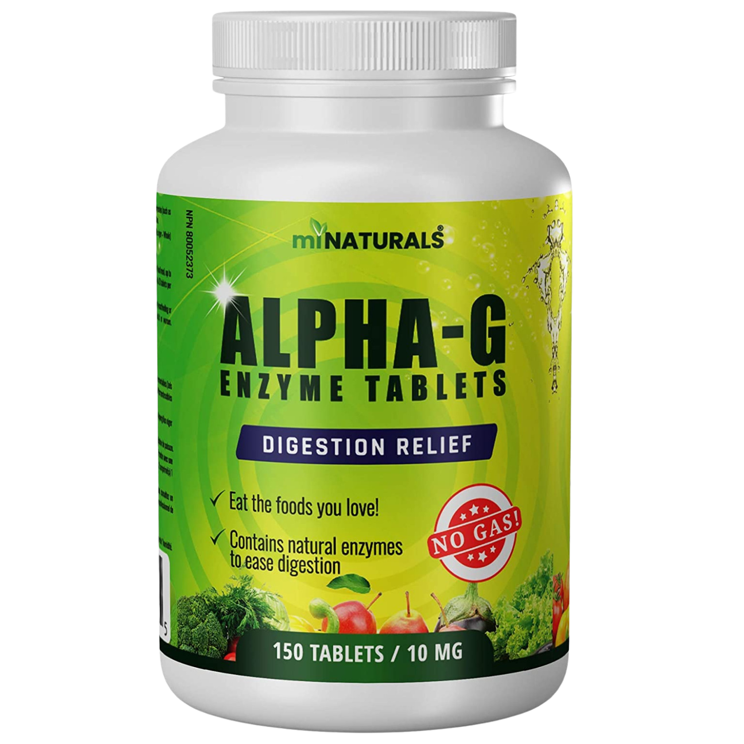 Alpha-G for Gas Relief - 150 caps- No More Gas! | miNATURALS 🇨🇦